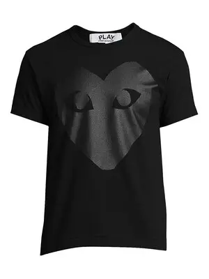 Play Comme Des Garcon Heart Cotton Tee - Black