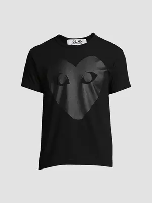 Play Comme Des Garcon Heart Cotton Tee - Black