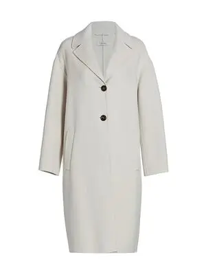 Max Mara Women's Cardiff Doppio Silk-Lined Wool Coat - Ivory - Size 10 - Ivory  - Ivory