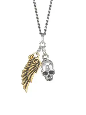 KING BABY STUDIO Two-tone Skull & Wing Pendant - Silver