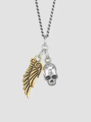 KING BABY STUDIO Two-tone Skull & Wing Pendant