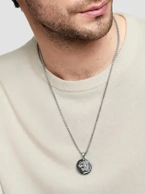 David Yurman Petrvs Lion Coin Amulet In Sterling 25mm