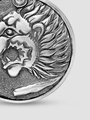 David Yurman Petrvs Lion Coin Amulet In Sterling 25mm