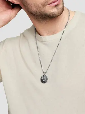 David Yurman Petrvs Lion Coin Amulet In Sterling 25mm