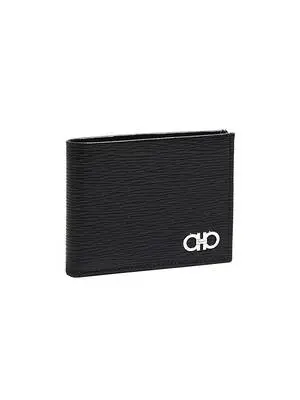 FERRAGAMO Revival Bi-fold Leather Wallet - Nero Red