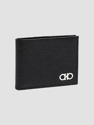 FERRAGAMO Revival Bi-fold Leather Wallet - Nero Red