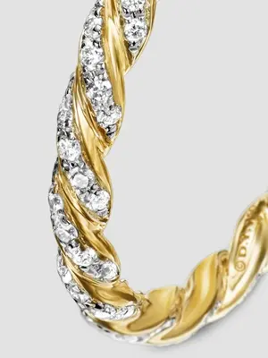 David Yurman Paveflex Ring Eith Diamonds In 18k Yellow 2.8mm - Gold