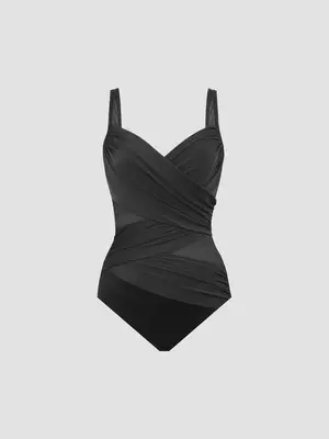 Miraclesuit Network Madero Ruched Criss Cross One-piece Swimsuit - Black