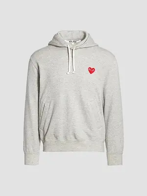 Play Comme Des Garcon Play Hooded Sweatshirt - Grey