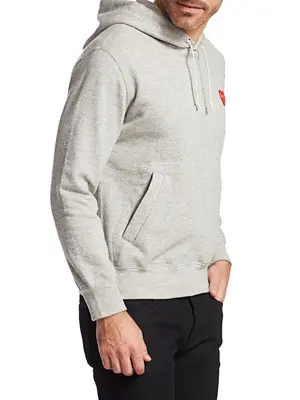 Play Comme Des Garcon Play Hooded Sweatshirt - Grey