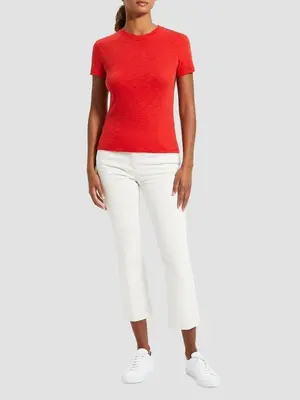 Theory Tiny Tee Organic Cotton Crewneck - Poppy