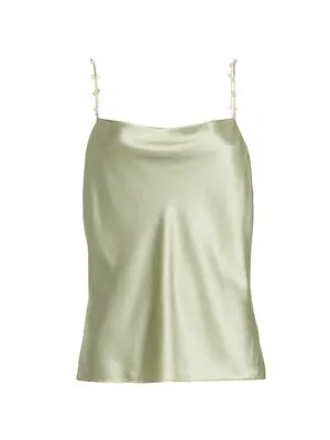 Cami Nyc Busy Cowlneck Silk-blend Blouse Aloe