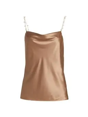 Cami Nyc Busy Cowlneck Silk-blend Blouse Beachwood