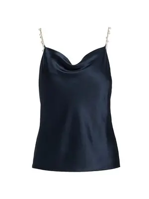 Cami Nyc Busy Cowlneck Silk-blend Blouse Evening Sky