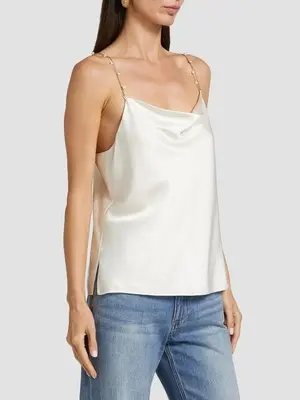 Cami Nyc Busy Cowlneck Silk-blend Blouse - White