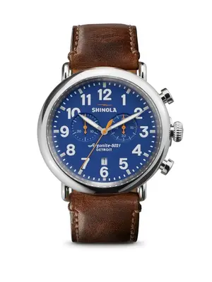 Shinola The Runwell Chronograph Watch - Blue Tan