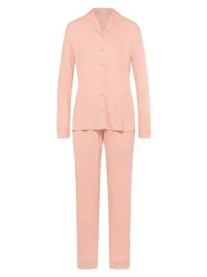 Hanro Natural Comfort 2-piece Long Pajama Set Blush