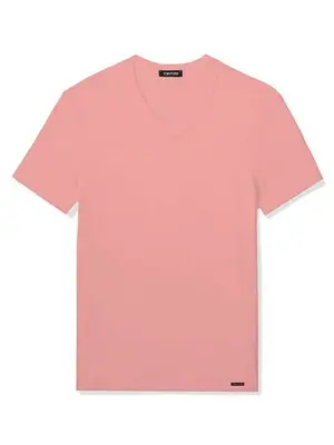 TOM FORD Stretch-cotton V-neck T-shirt Pale Pink