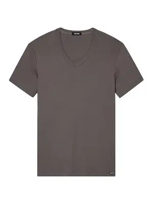 TOM FORD Stretch-cotton V-neck T-shirt Slate