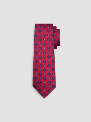 Kiton Medallion Silk Tie Red