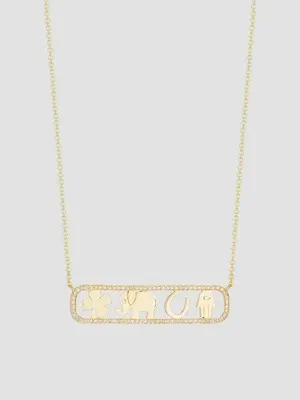 SYDNEY EVAN 14k Yellow & Diamond Icon Bar Necklace