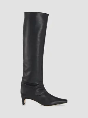 Staud Wally Leather Knee-high Boots Black