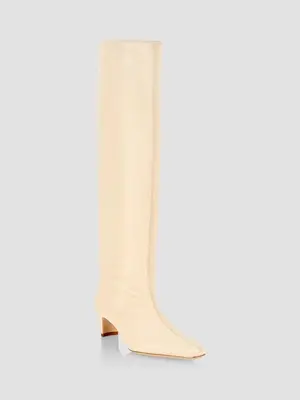 Staud Wally Leather Knee-high Boots - Cream