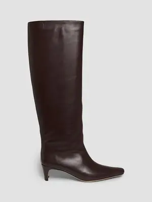 Staud Wally Leather Knee-high Boots Espresso
