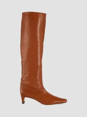 Staud Wally Leather Knee-high Boots Tan