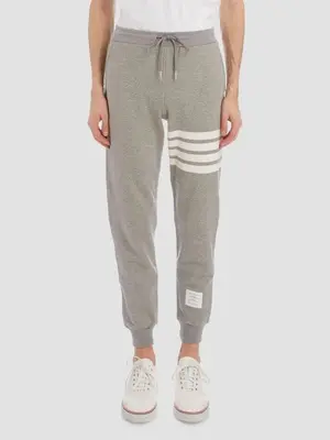 Thom Browne Stripe Cotton Joggers - Light Grey
