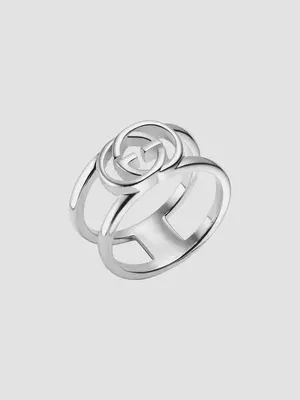 Gucci Ring With Interlocking G Motif In Sterling - Silver