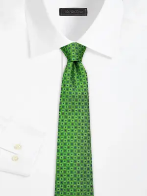 Kiton Geometric-print Silk Tie - Green