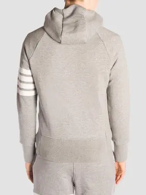 Thom Browne Zip-up Bar Striped Hoodie - Navy