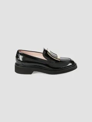 ROGER VIVIER Viv Rangers Patent Leather Loafers - Black