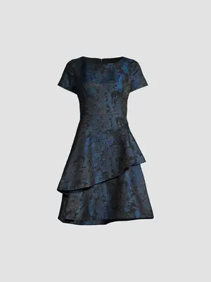 Shani Jacquard Tiered Fit & Flare Dress