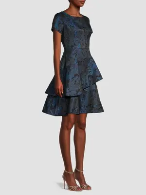 Shani Jacquard Tiered Fit & Flare Dress