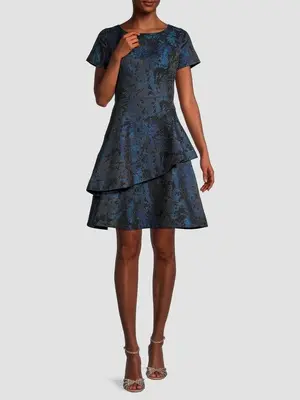 Shani Jacquard Tiered Fit & Flare Dress