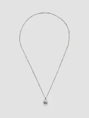 Gucci Necklace In Aged Sterling With Double G Pendant