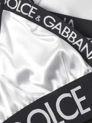 Dolce & Gabbana Satin Logo Triangle Bra