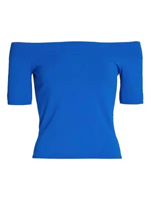Alexander McQueen Off-the-shoulder Knit Top Ultramarine