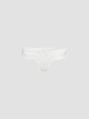Kiki De Montparnasse Lace Inset Thong - Ivory