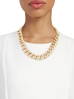 KENNETH JAY LANE 20k Goldplated Curb-link Toggle Collar Necklace
