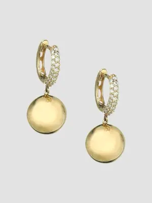 Nina Gilin Diamond 18k Gold Drop Earrings - Silver