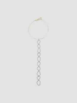 Nina Gilin Black Rhodium-plated & Diamond Pavé Long Chain Pendant Choker Necklace - Silvertone