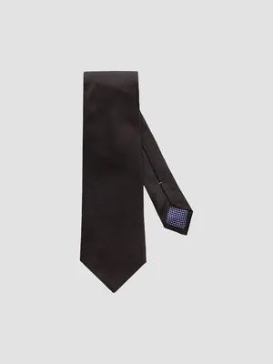 Eton Solid Silk Tie - Black