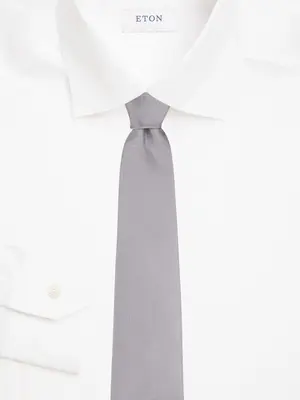 Eton Solid Silk Tie - Navy