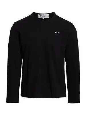 Play Comme Des Garcon Graphic Heart Long-sleeve Tee - Black