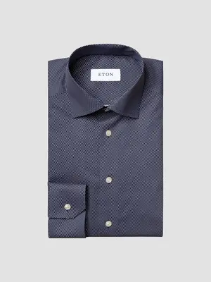 Eton Contemporary-fit Signature Dots Dress Shirt - Blue
