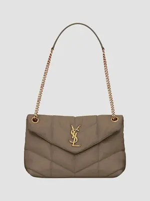 Saint Laurent Puffer Shoulder Bag - Brown