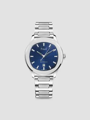 PIAGET Polo Blue Diamond & Stainless Steel Bracelet Watch - Navy